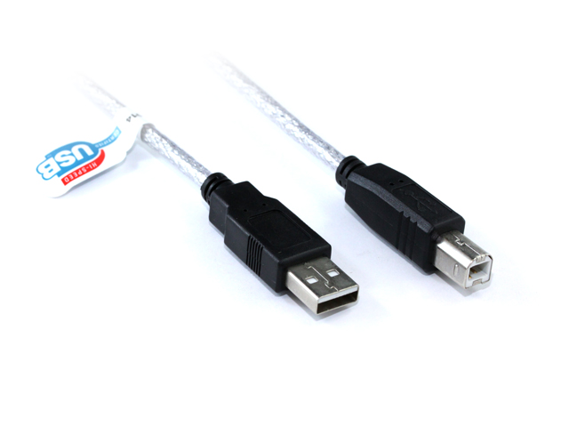 2M USB 2.0 AM/BM 28+24AWG Cable in Black | Cables Online