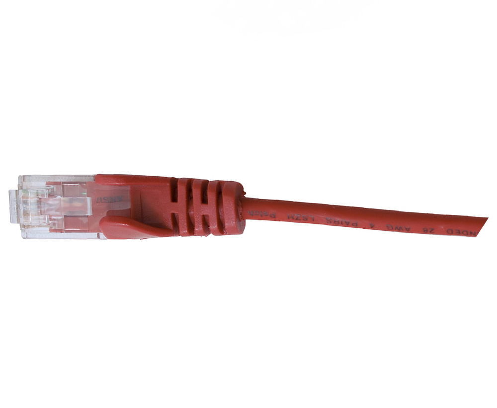 HYPERTEC HCAT6RD1SL, CAT6 28AWG RED PATCH LEAD 1M SLIM