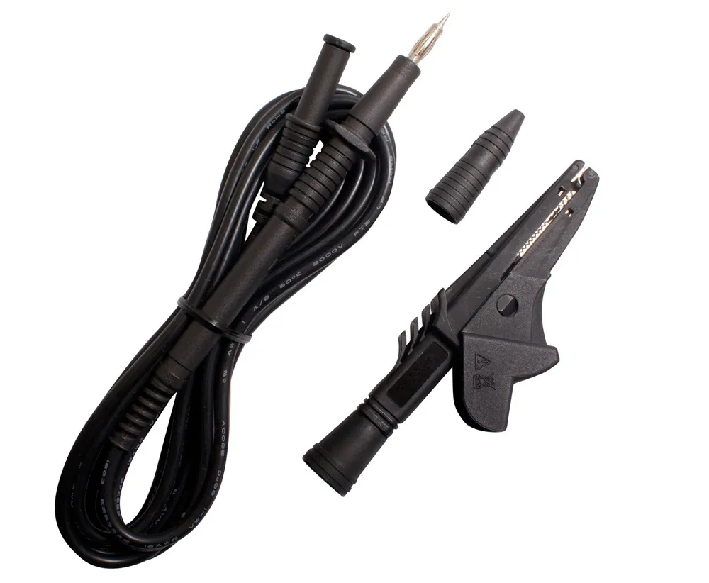 PVC Test Leads CAT IV black croc clip | Cables Online