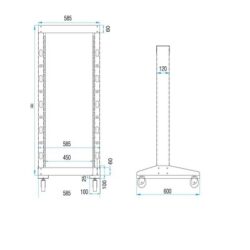 27U 19inch Single Frame Open Rack 585x120x1331mm | Cables Online